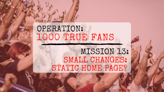 1000 True Fans – Static Front Page? – Joynell Schultz, Author